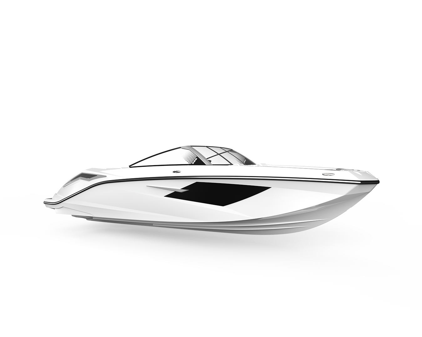 Speed Boat White Background